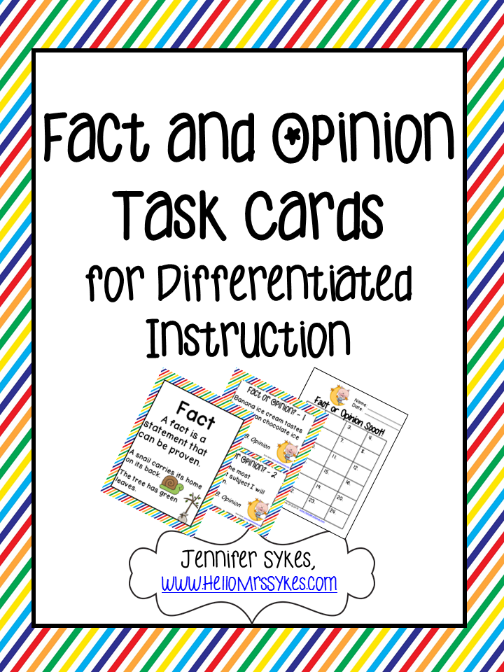 Fact and Opinion Posters Task Cards and Game | Hello Mrs Sykes