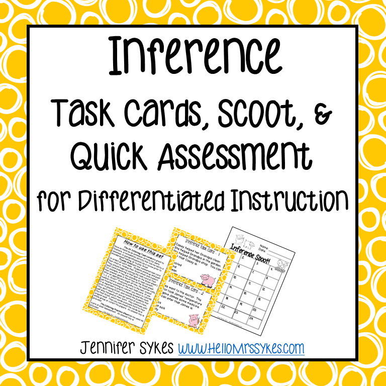 Inference #1 ~ 24 Task Cards, Scoot, Assessment for Differentiated Ins ...