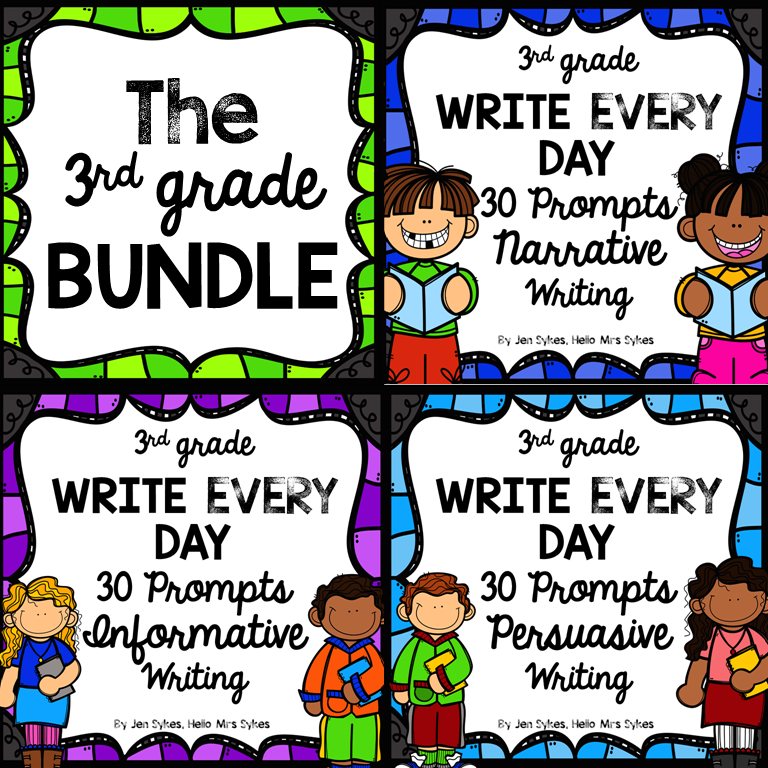 Writing Prompts Bundle 3rd Grade Write Every Day! | Hello Mrs Sykes