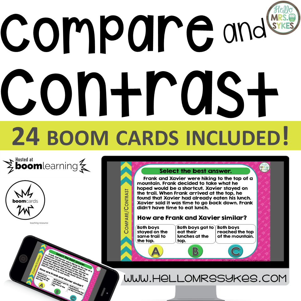 Compare and Contrast Task Cards #2 Tier Two Words Fiction and Informat ...