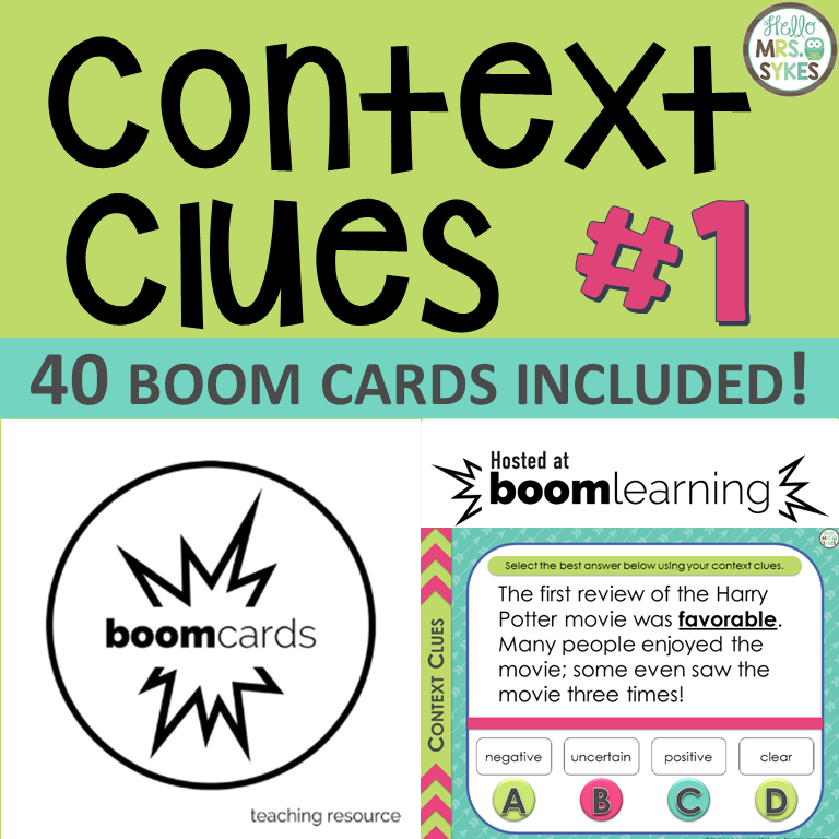 Context Clues Game #1 ~ Boom Cards 40 questions, grades 2-4 | Hello Mrs ...